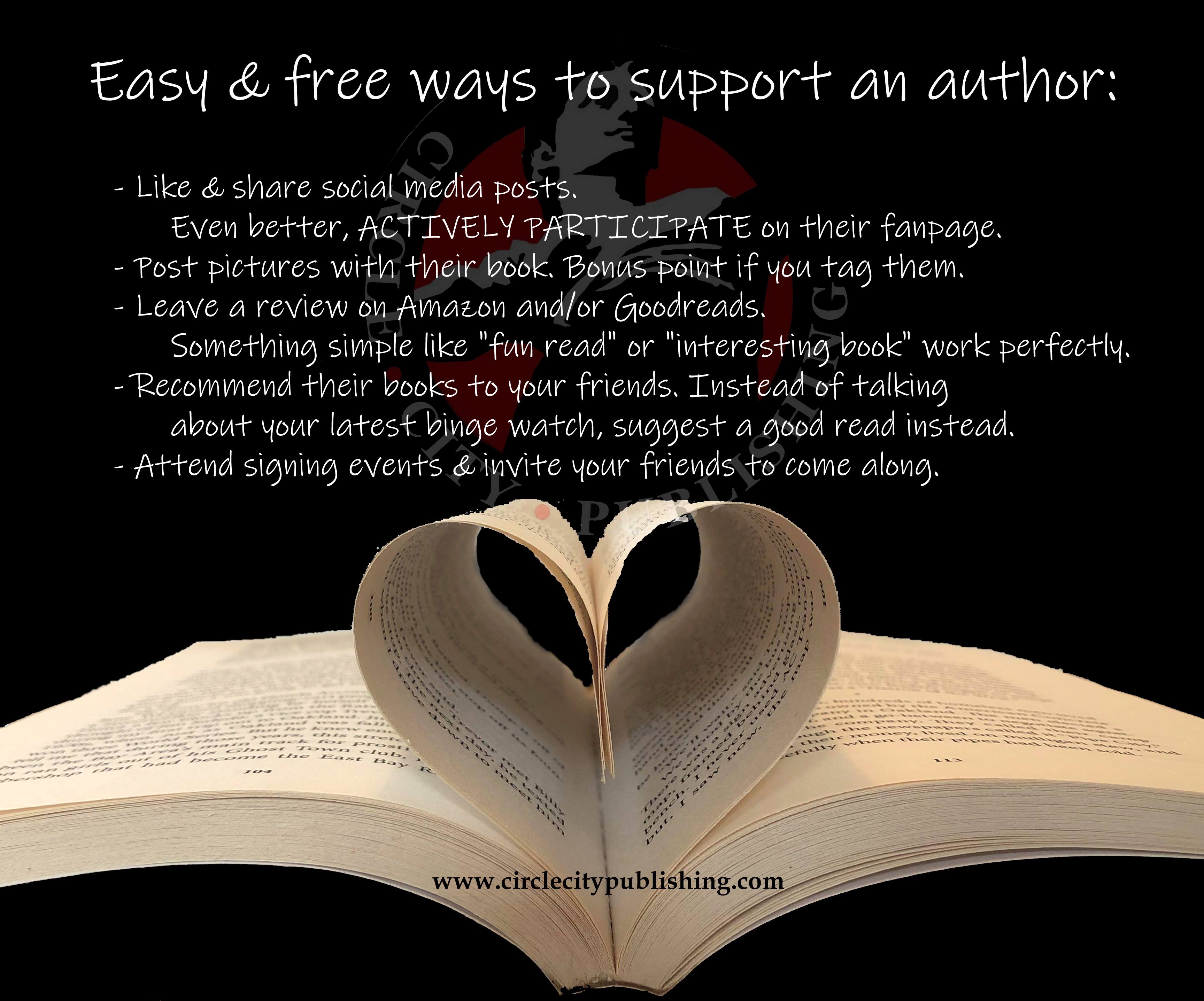 Free & Easy Ways to Support an Author – Circle City Publishing